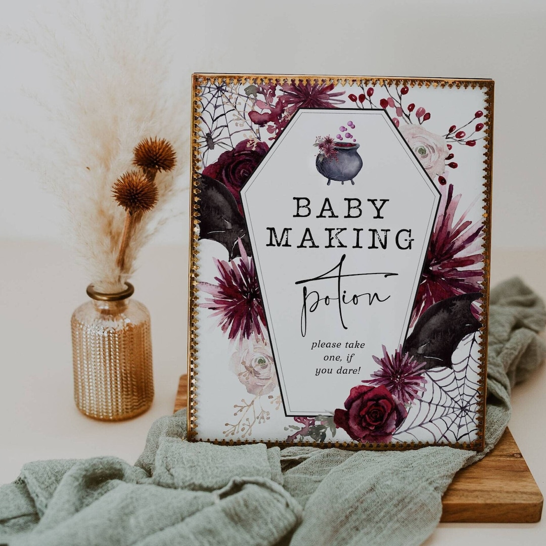 Halloween Baby Shower Baby Making Potion Sign Template - Etsy