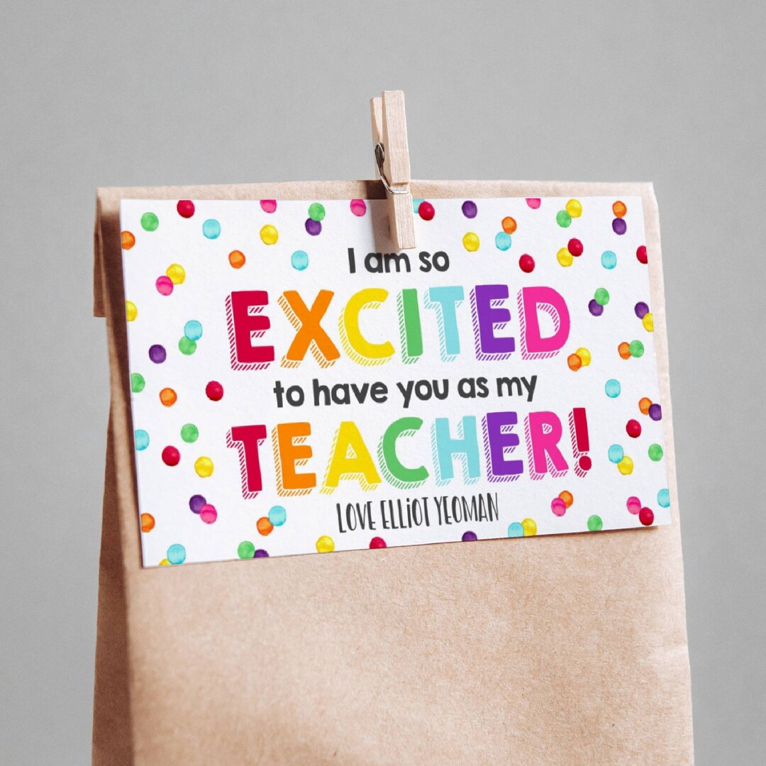 Back to School Teacher Gift Tag Template, Printable First Day of School ...