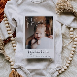 Hello Baby Birth Announcement Template, Editable Newborn Cards With ...