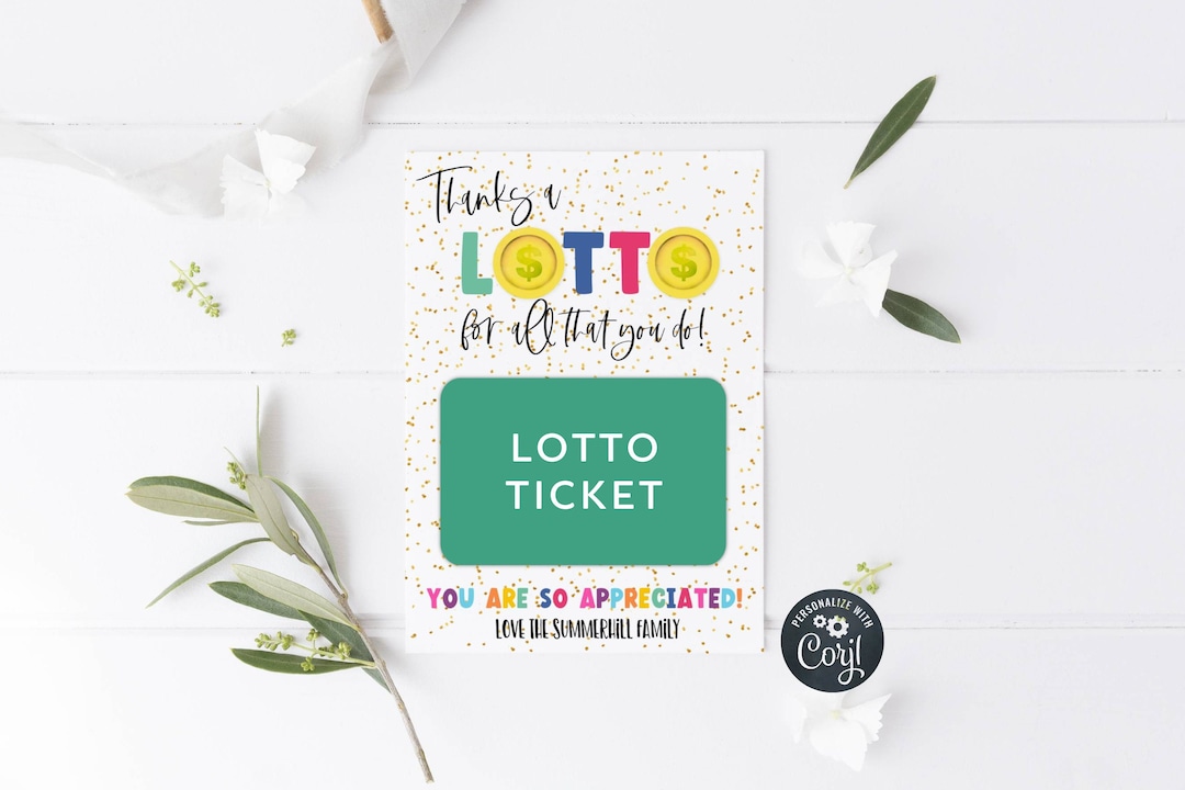 Lotto Gift Card Holder Template Printable Lottery Ticket - Etsy