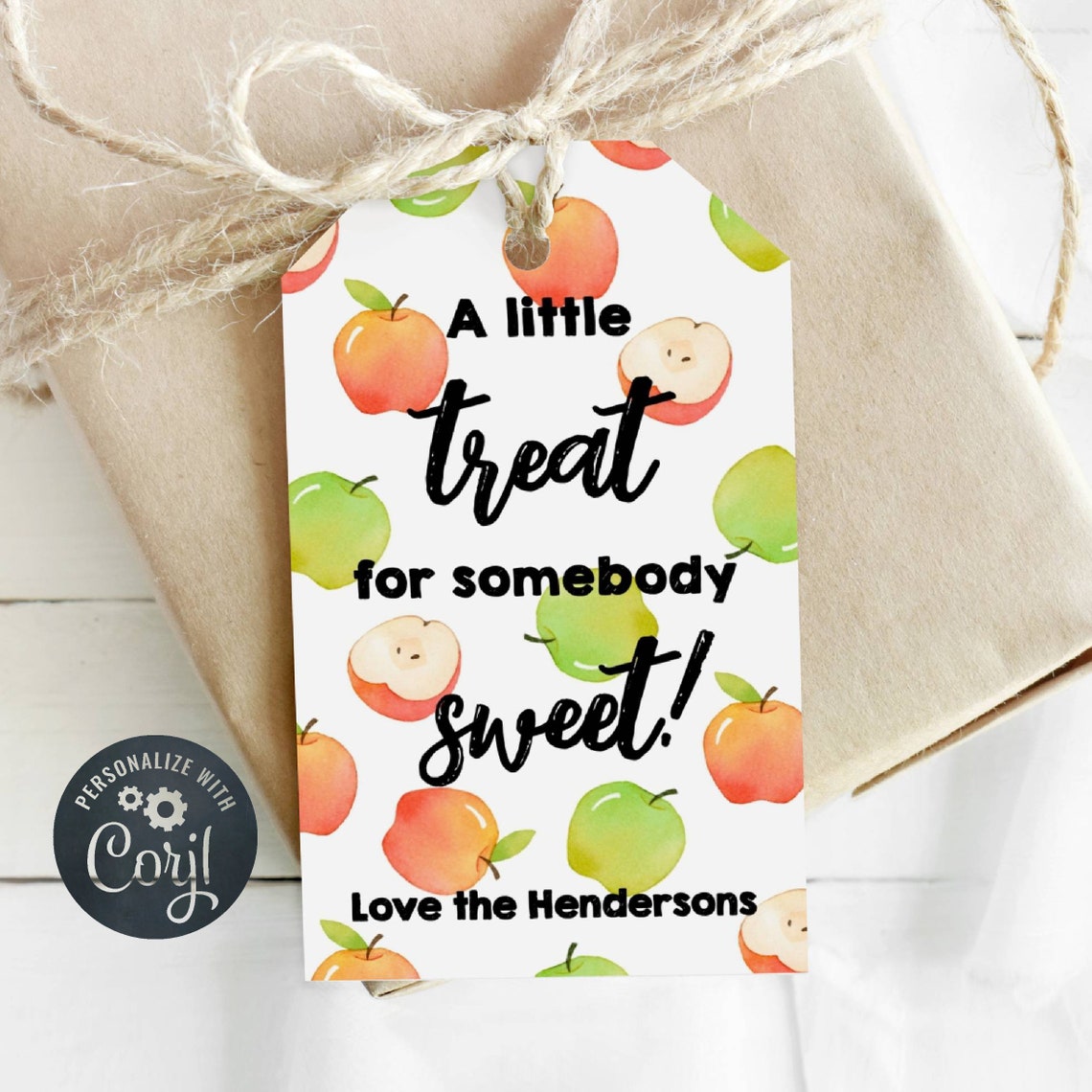 Apple Gift Tag Template, Printable Apples Favor Tag, Editable Sweet ...