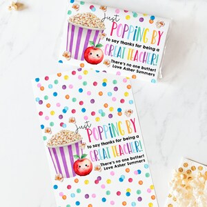 Teacher Appreciation Popcorn Wrapper Template, Printable Just Popping ...