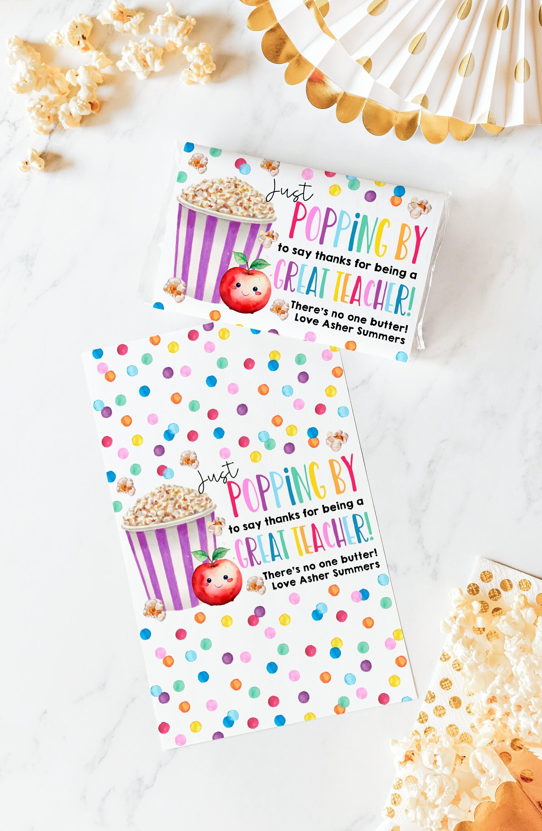 Teacher Appreciation Popcorn Wrapper Template, Printable Just Popping ...