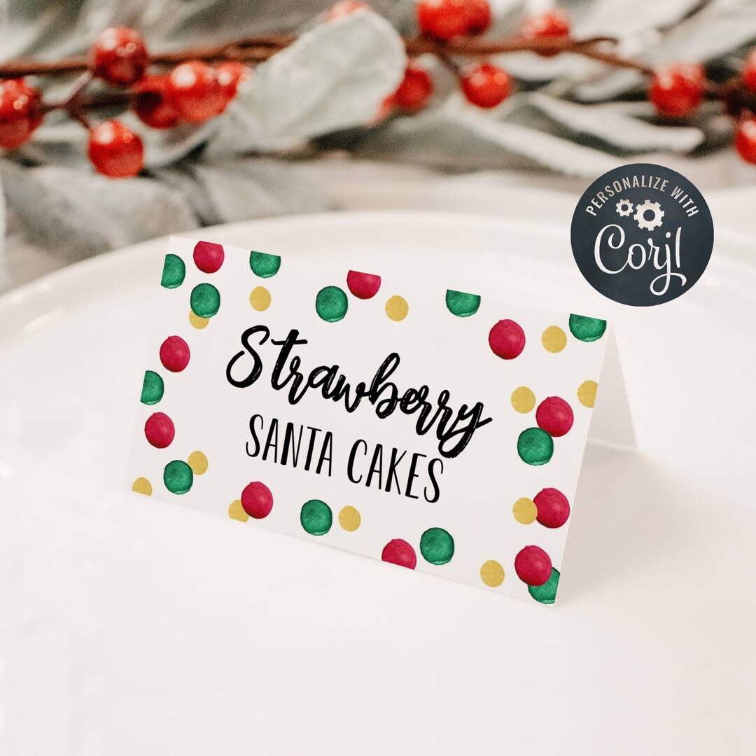 Editable Christmas Buffet Label Template, Printable Holiday Party Food ...
