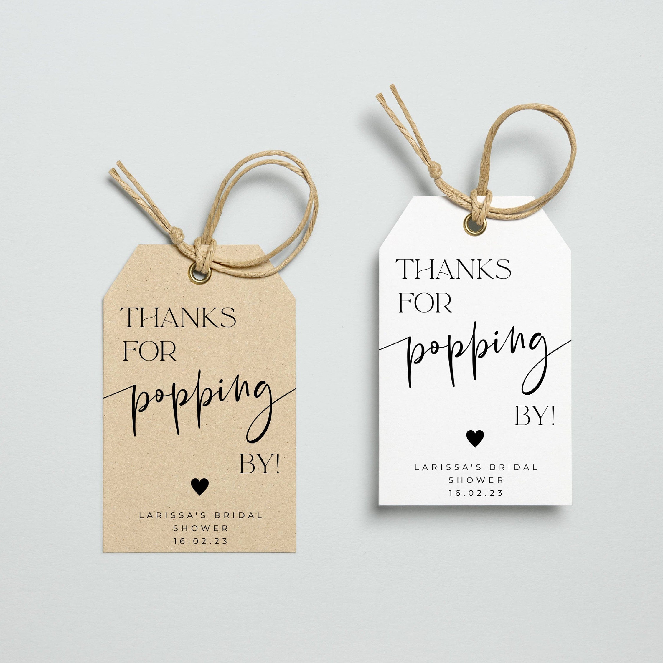 Thanks for Popping by Tag Template Printable Bridal Shower - Etsy UK