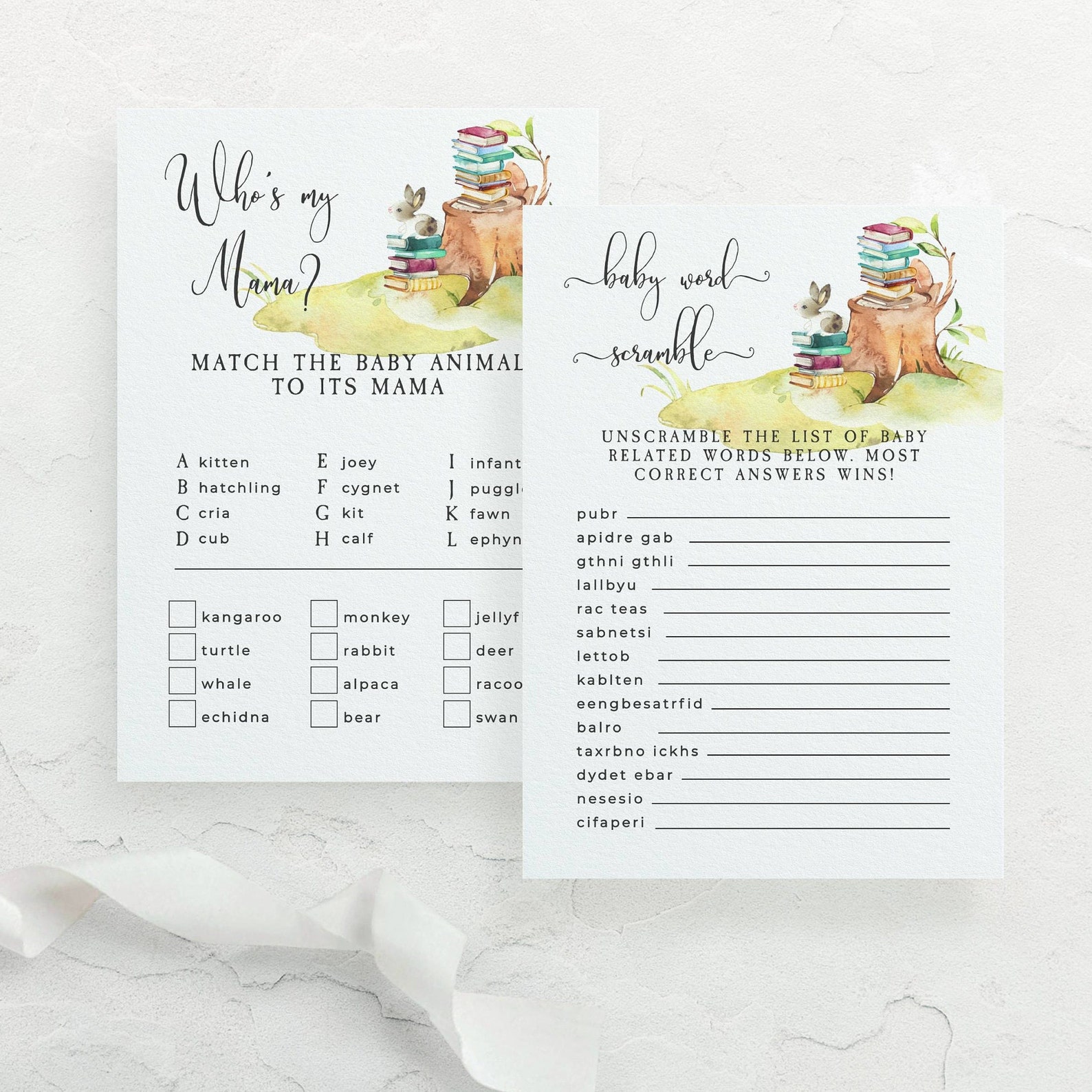 Storybook Baby Shower Games Bundle Printable Book Themed - Etsy