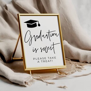 Graduation is Sweet Please Take A Treat Sign Template, Printable Modern ...