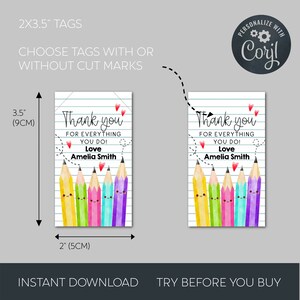 Teacher Appreciation Pencil Gift Tag Template, Printable You're A Sharp ...