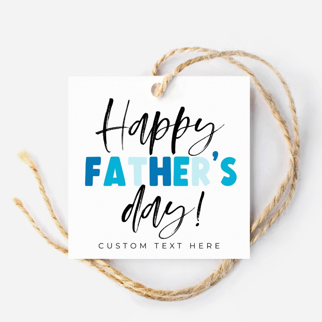 Happy Father's Day Gift Tag Template, Printable Square Favor Tag for ...