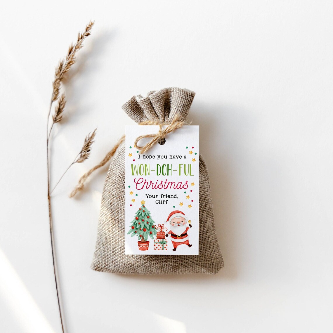 Won-doh-ful Christmas Gift Tag Template Printable Classroom - Etsy