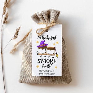 Halloween S'mores Gift Tag Template, Printable No Tricks Just Smore ...