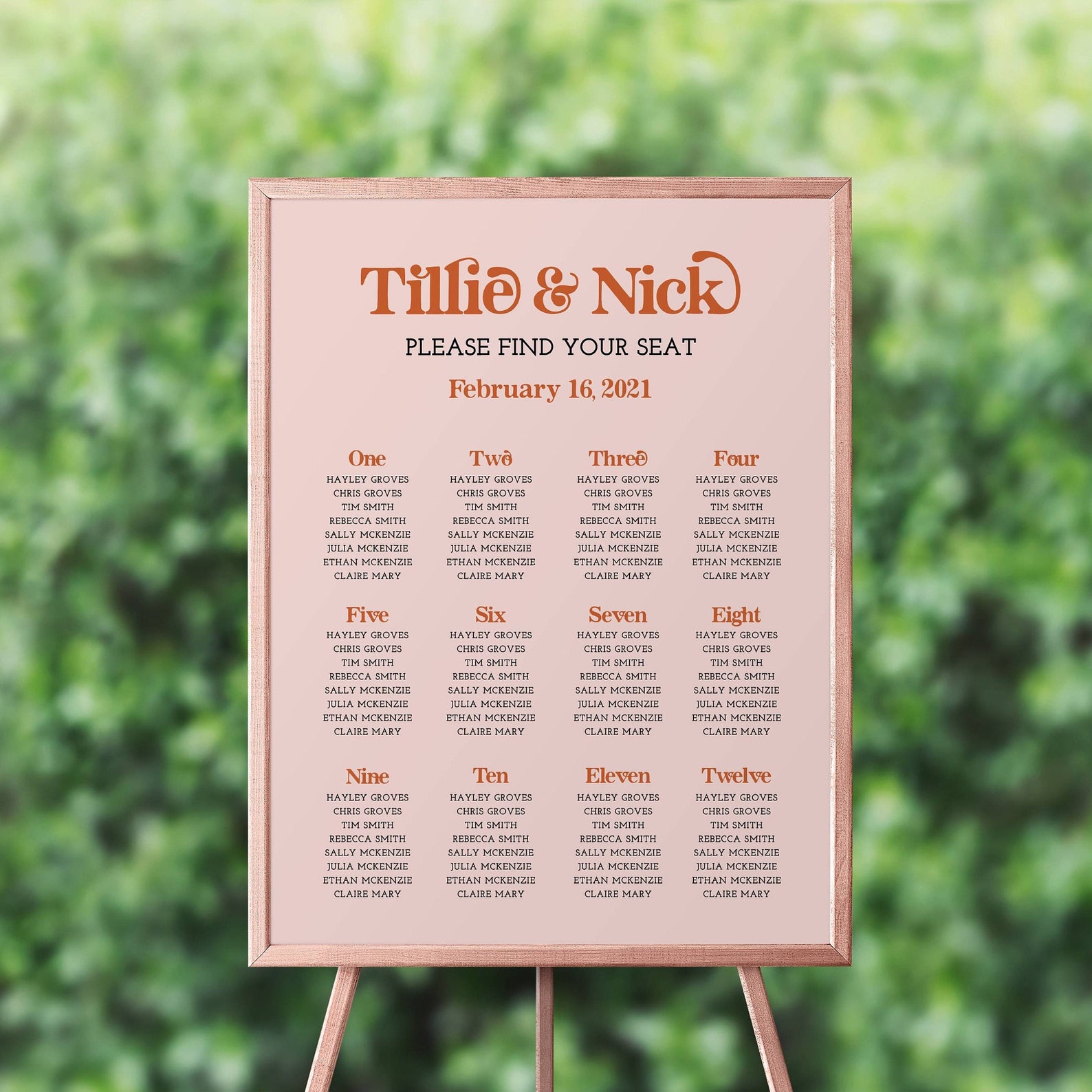 Retro Wedding Seating Chart Template Printable Vintage - Etsy
