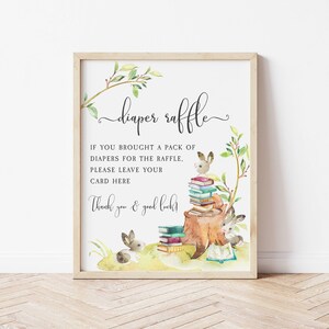 Storybook Baby Shower Diaper Raffle Sign Template, Printable Book ...