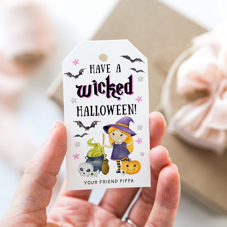 Wicked Halloween Favor Tag Template, Printable Witch Spooky Cauldron ...