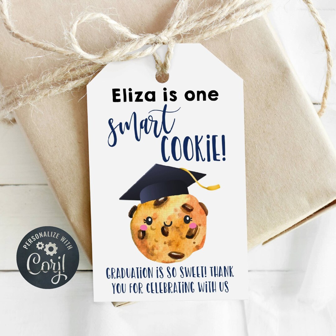 One Smart Cookie Graduation Favor Tag Template, Printable Cookie ...
