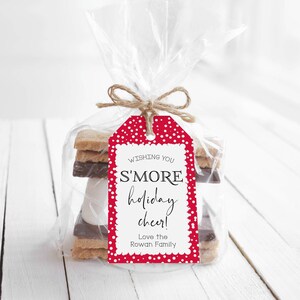 S'mores Christmas Gift Tag Template, Printable Holiday Favor Tag ...