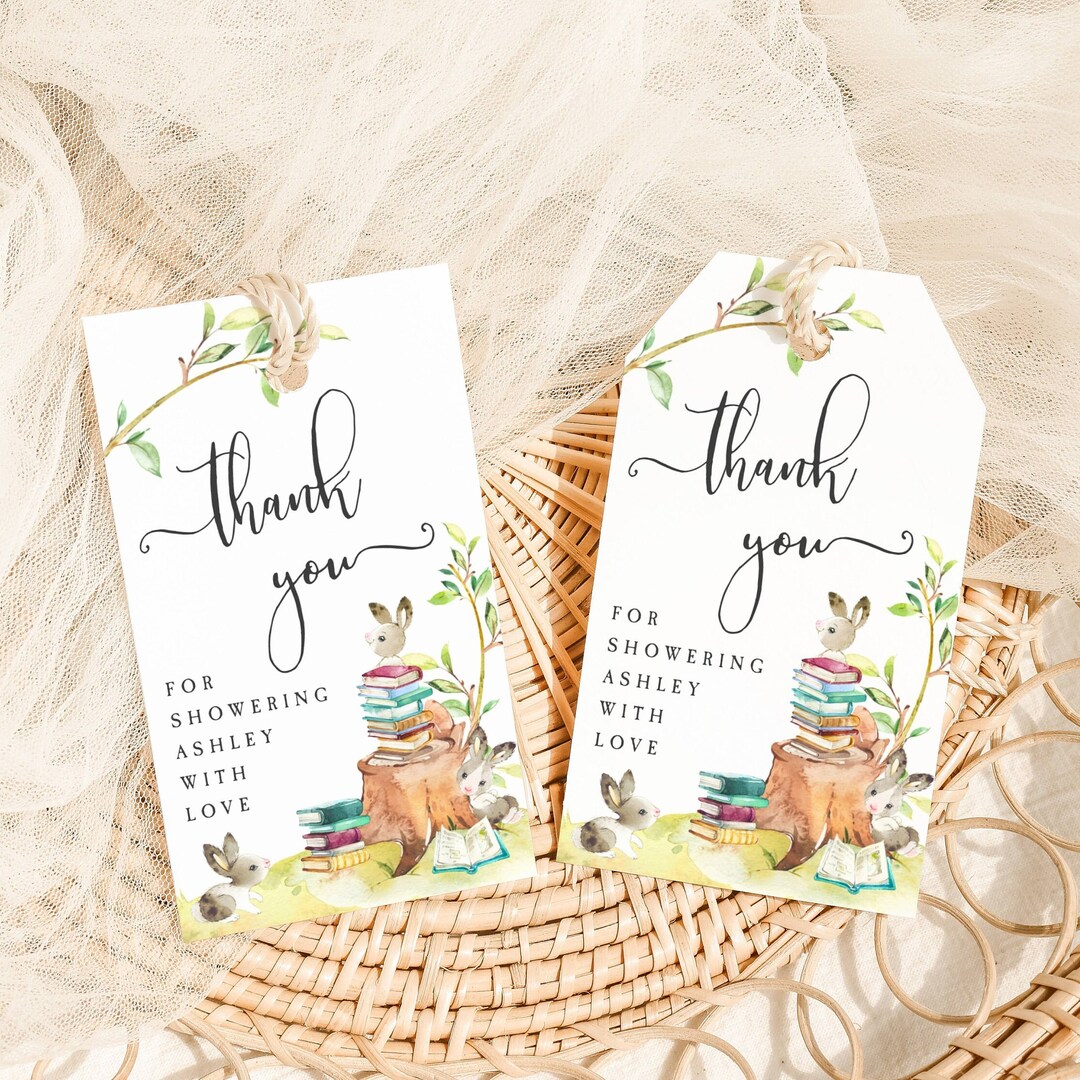 Storybook Baby Shower Gift Tag, Printable Book Themed Favor Tags ...