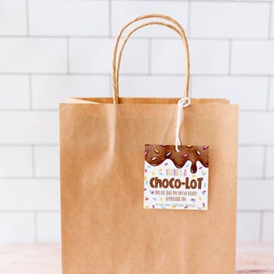 Chocolate Gift Tag Template, Printable Thanks A Choco-lot Square Favor ...
