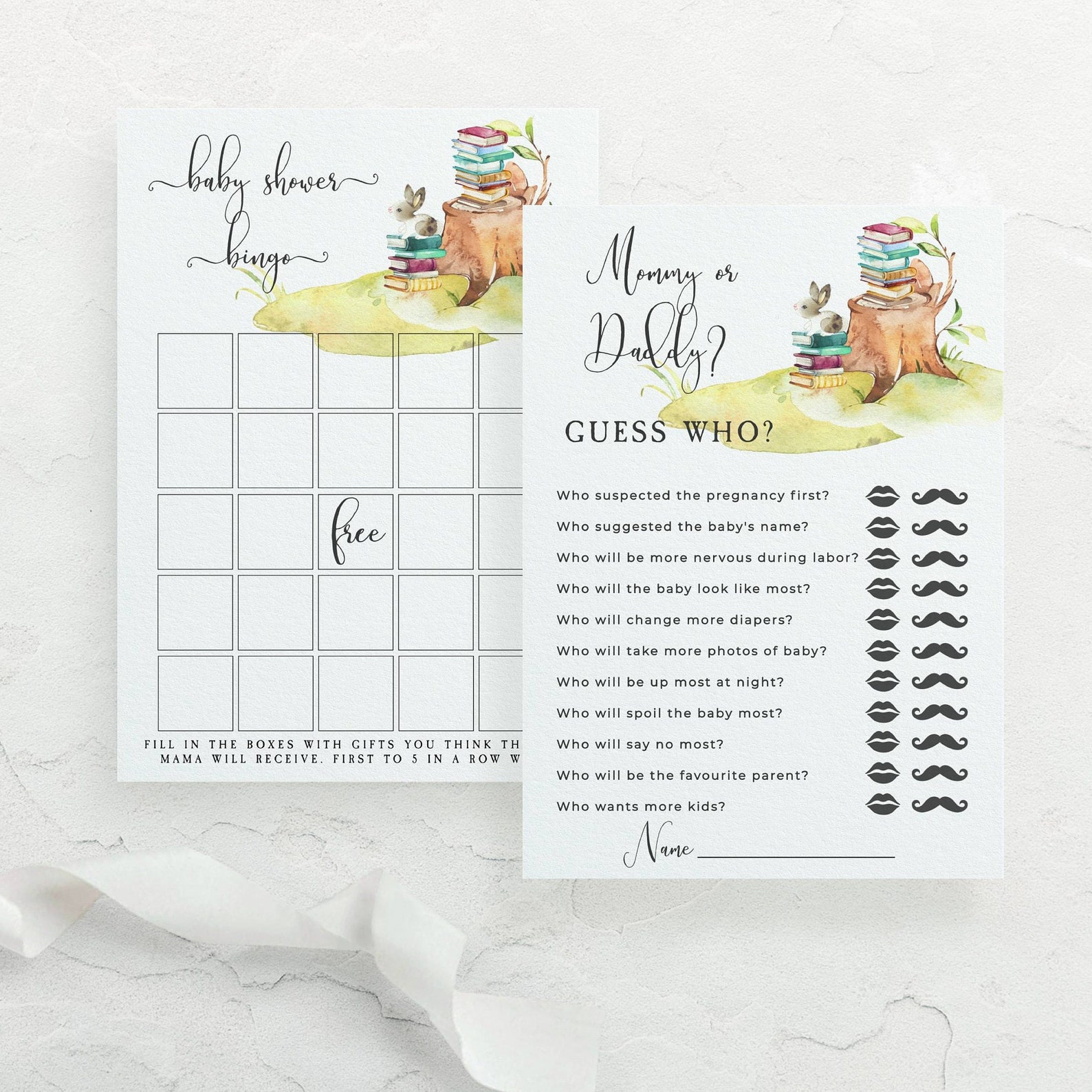 Storybook Baby Shower Games Bundle Printable Book Themed - Etsy