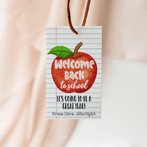 Back to School Gift Tag Template, Printable Apple First Day of School ...