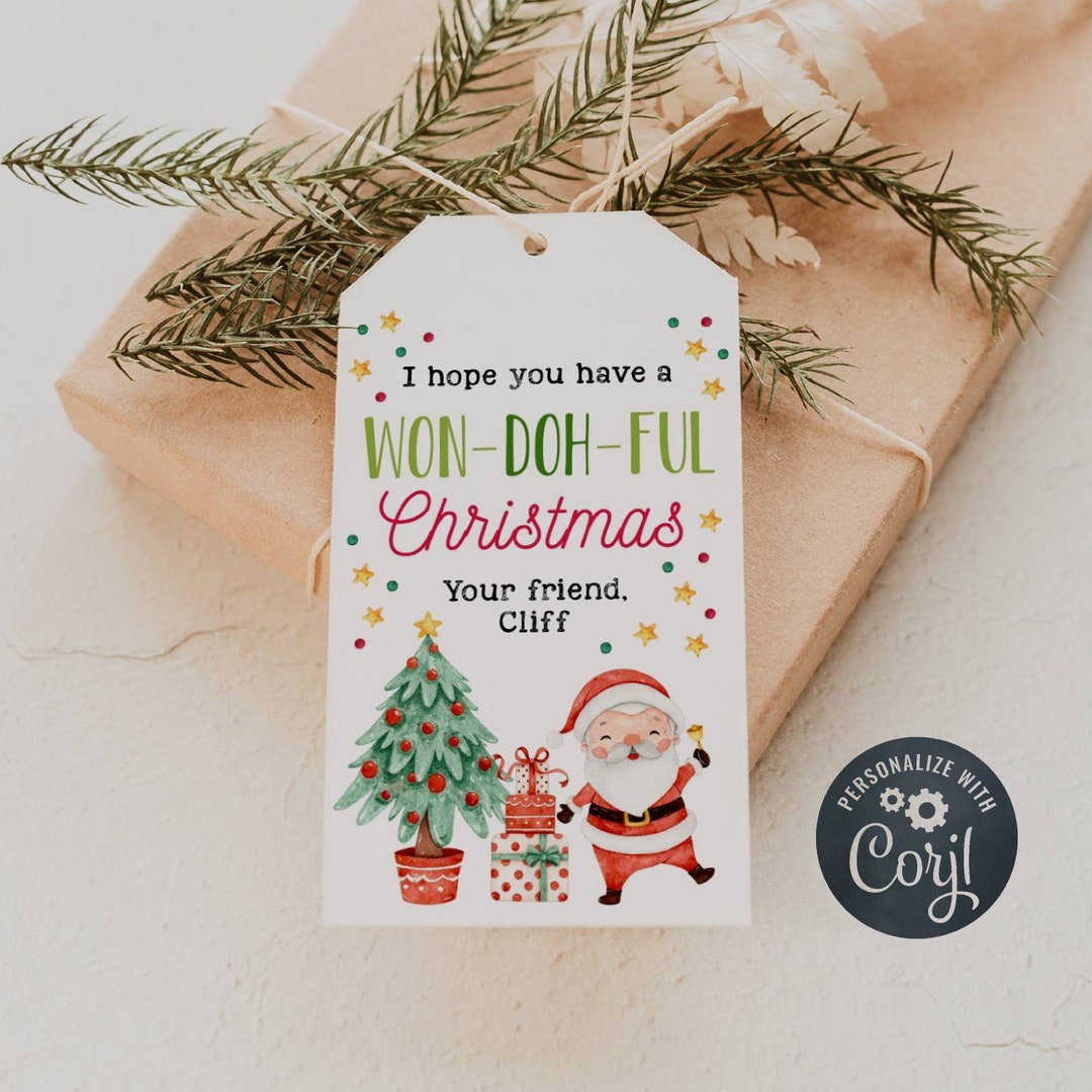 Won-doh-ful Christmas Gift Tag Template, Printable Classroom Stocking ...