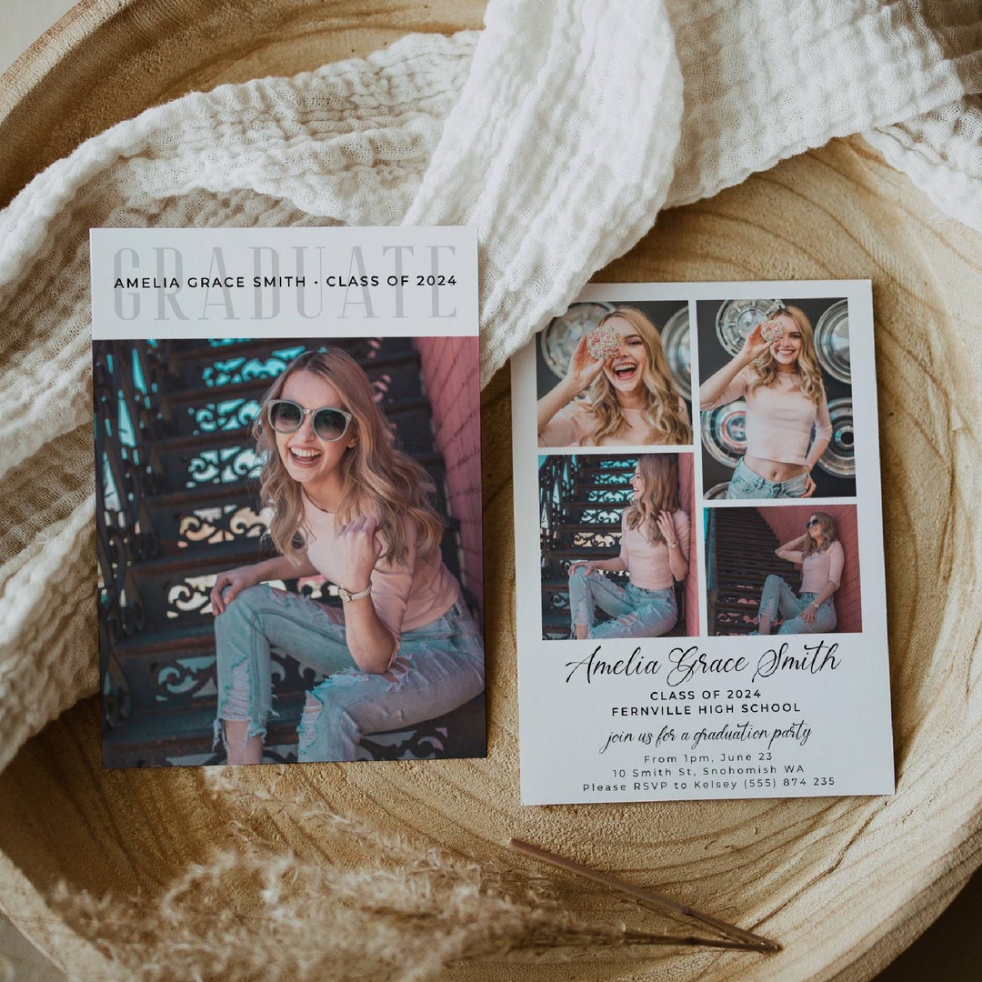 Classic Graduation Party Invitation Template, Printable Graduate ...