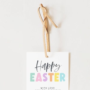 Happy Easter Gift Tag Template, Printable Pastel Easter Favor Tag ...