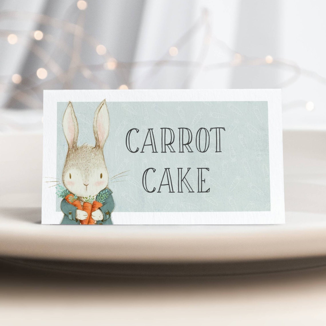 Editable Easter Food Label Template, Printable Easter Bunny Buffet Tent ...