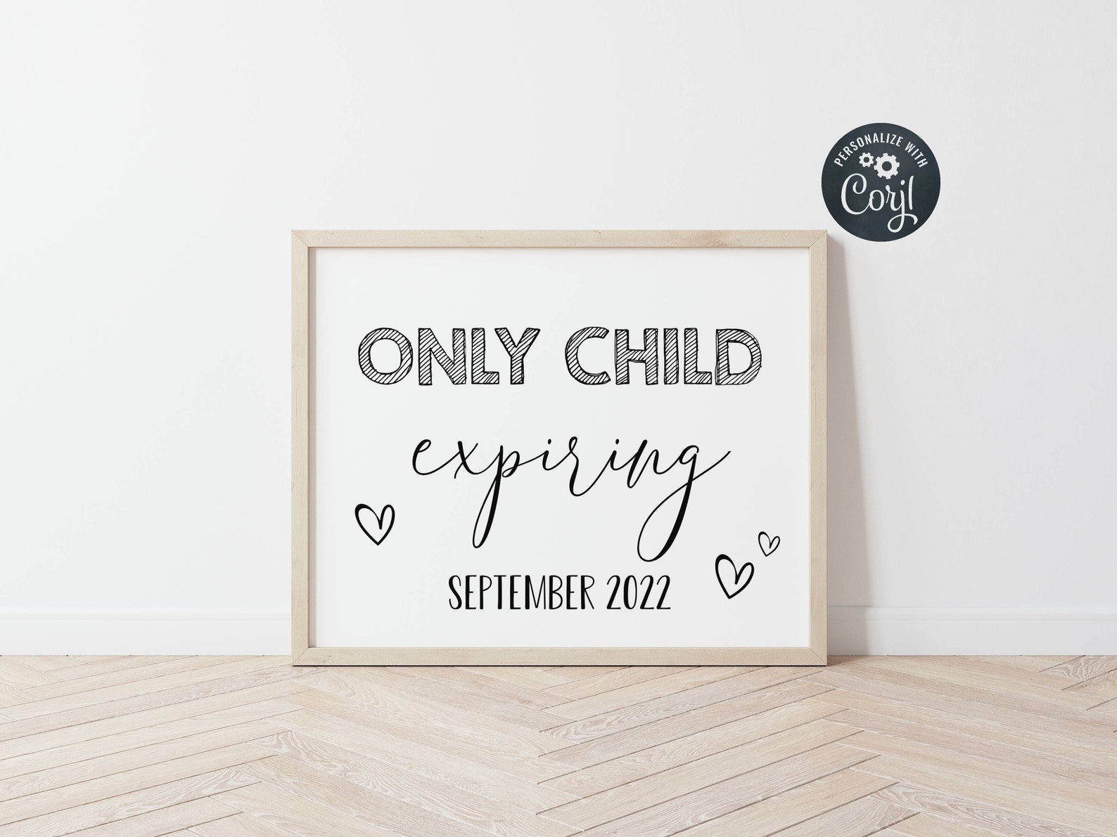 Only Child Expiring Announcement Sign Printable Pregnancy - Etsy
