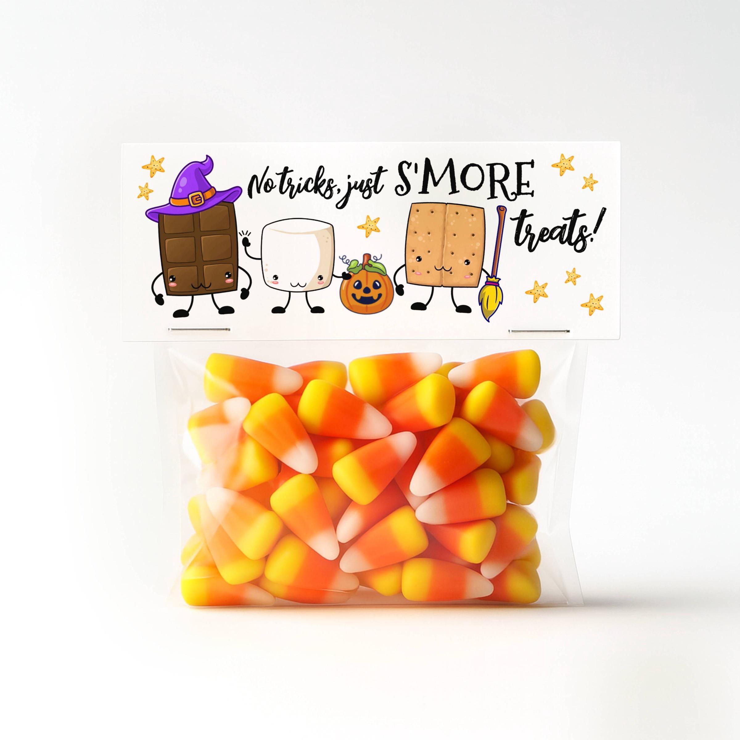 Printable S'mores Halloween Treat Bag Toppers, No Tricks Just S'more ...