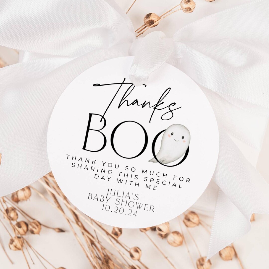 Halloween Baby Shower Shower Round Gift Tag Template, Printable A ...