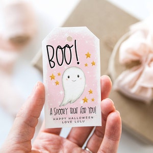 Cute Ghost Halloween Gift Tag Template, Printable Boo Spooky Treat ...