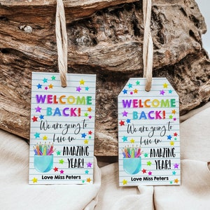 Editable Welcome Back to School Tag Template Printable First - Etsy