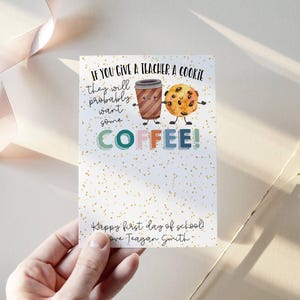 Back to School Coffee Teacher Gift Card Holder Template, Printable ...