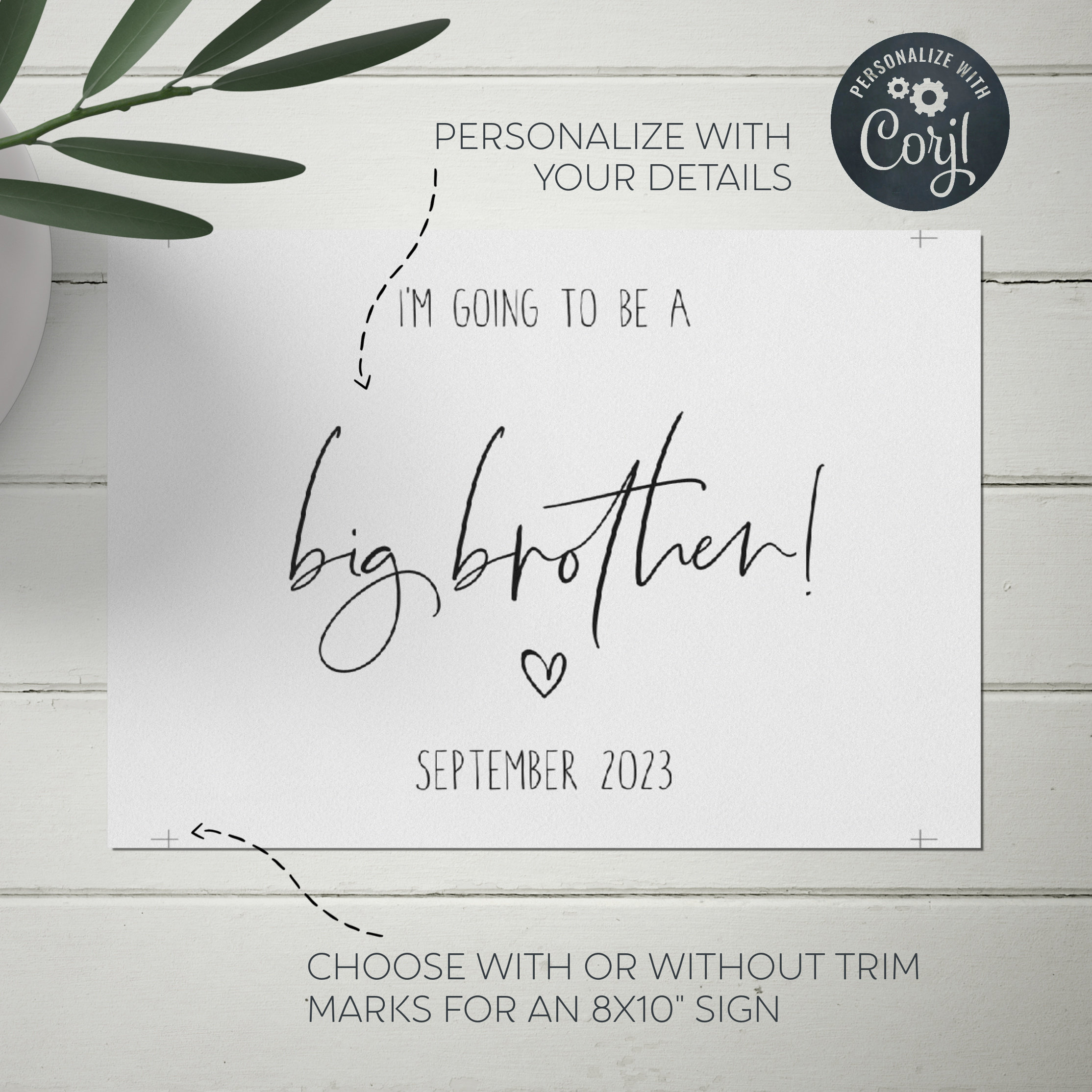 Big Brother Announcement Sign Template Printable Brother - Etsy UK