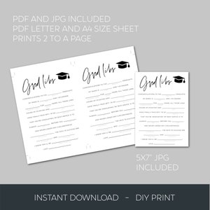 Grad Libs Graduation Game, Printable Graduate Advice Mad Libs Activity ...