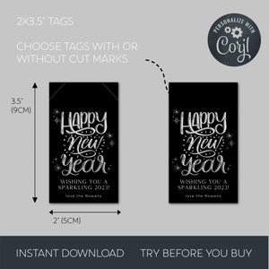 Happy New Year Gift Tag Template, Printable New Year's Eve Party Favor ...
