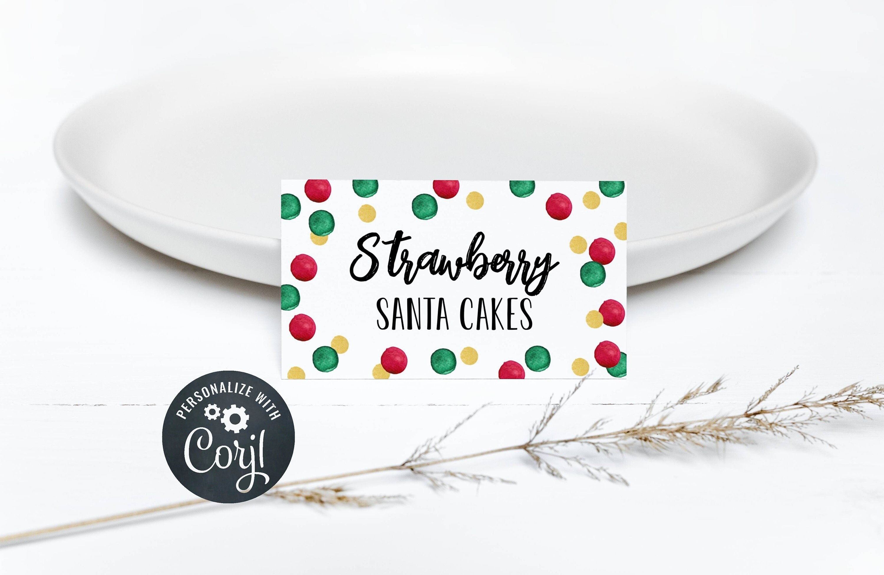 Editable Christmas Buffet Label Template Printable Holiday | Etsy