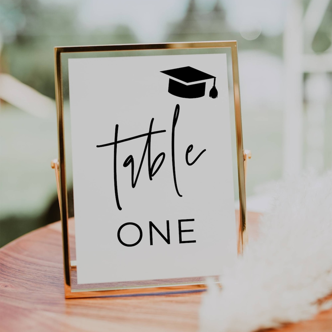 Graduation Table Number Template, Printable Modern Simple Grad Party ...