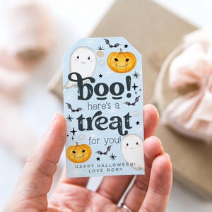 Editable Halloween Ghost Gift Tag Template, Printable Boo Here's A ...