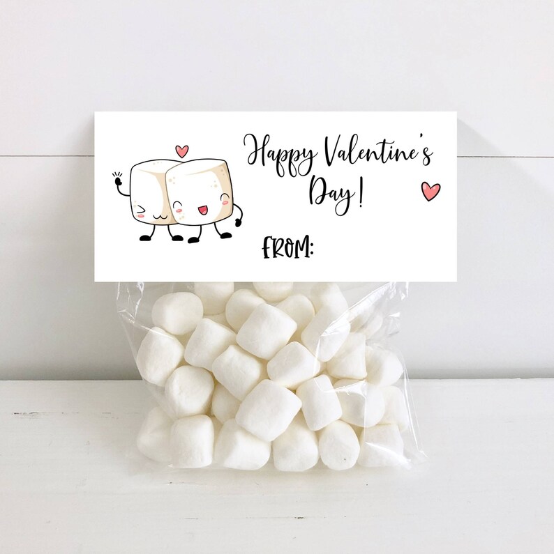S'mores Valentine's Day Treat Bag Toppers, Printable Valentine Tags, S ...