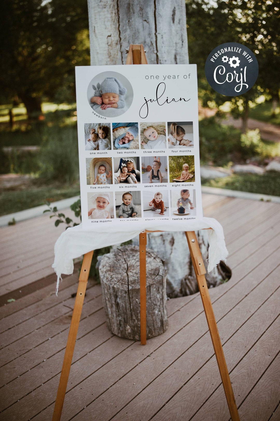 Printable One Year of Photo Poster Template Modern 1st - Etsy