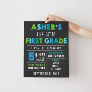 Editable First Day of School Sign Template, Printable First Day Any ...