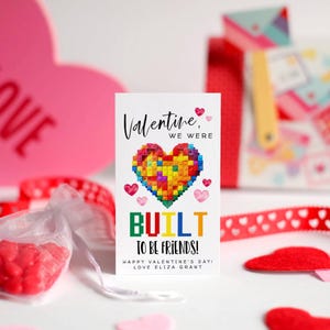 Built to Be Friends Valentine Gift Tag Template, Printable Building ...