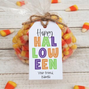 Happy Halloween Gift Tag Template, Printable Class Halloween Favor Tags ...