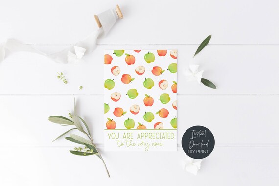 Printable Teacher Appreciation Apples Mini Cookie Card You | Etsy