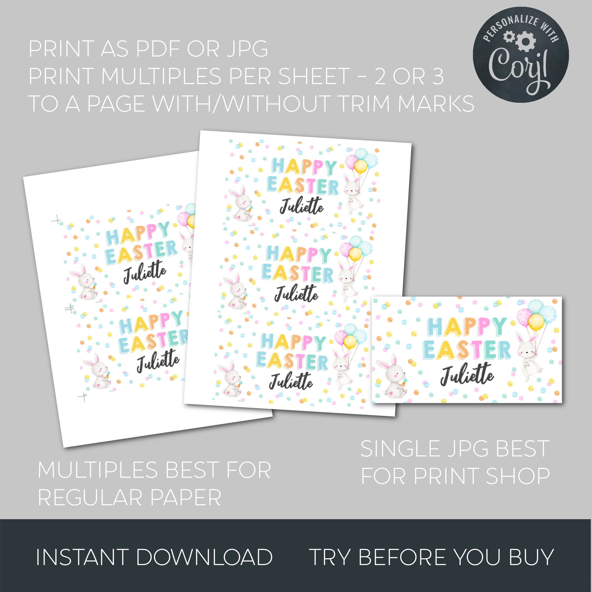 Easter Bunny Gable Box Label Template, Printable Easter Activity Box ...