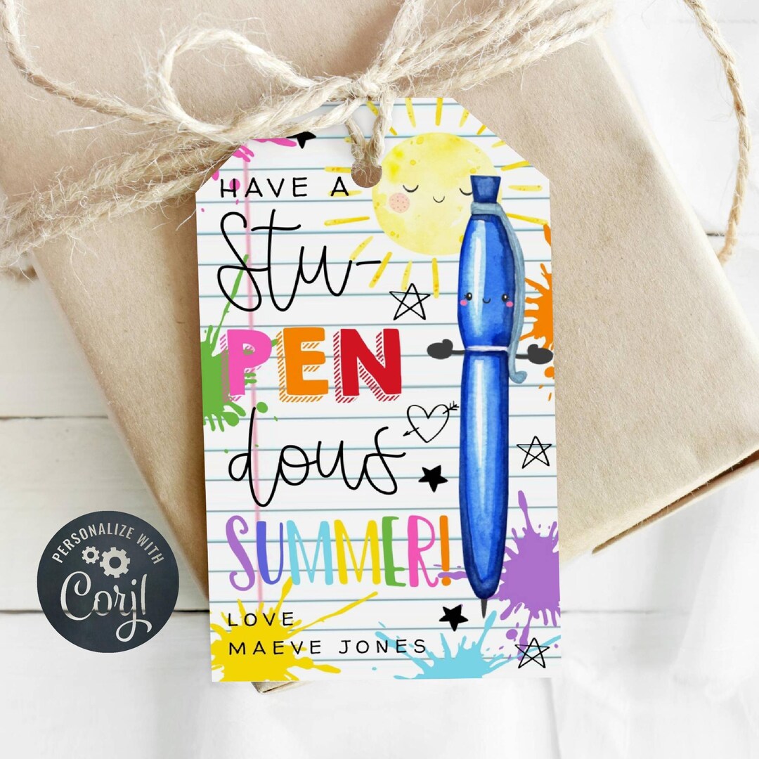 Have A Stupendous Summer Gift Tag Template, Printable End of Year ...