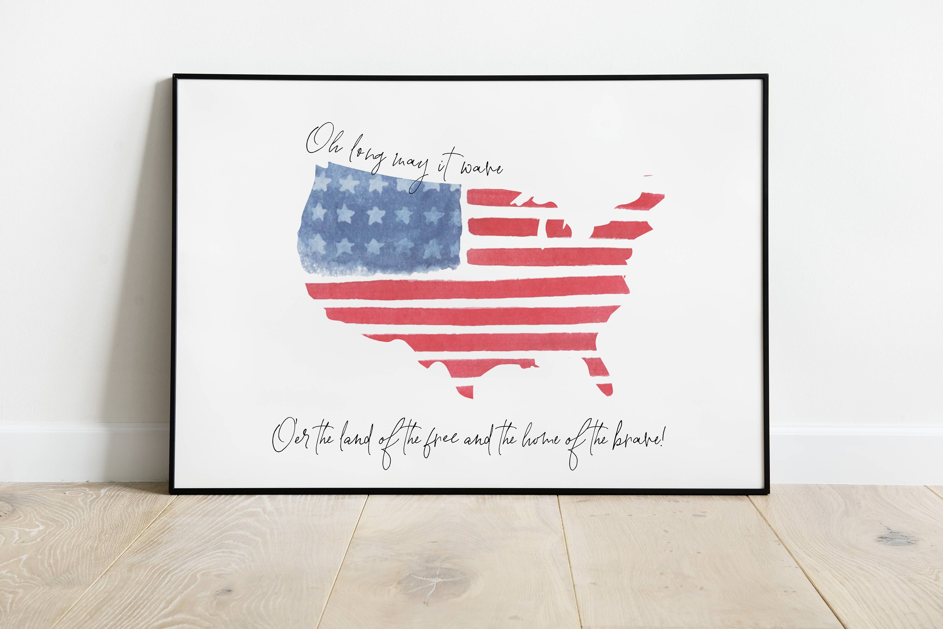 American Flag 4th of July Printable Wall Art National Anthem | Etsy