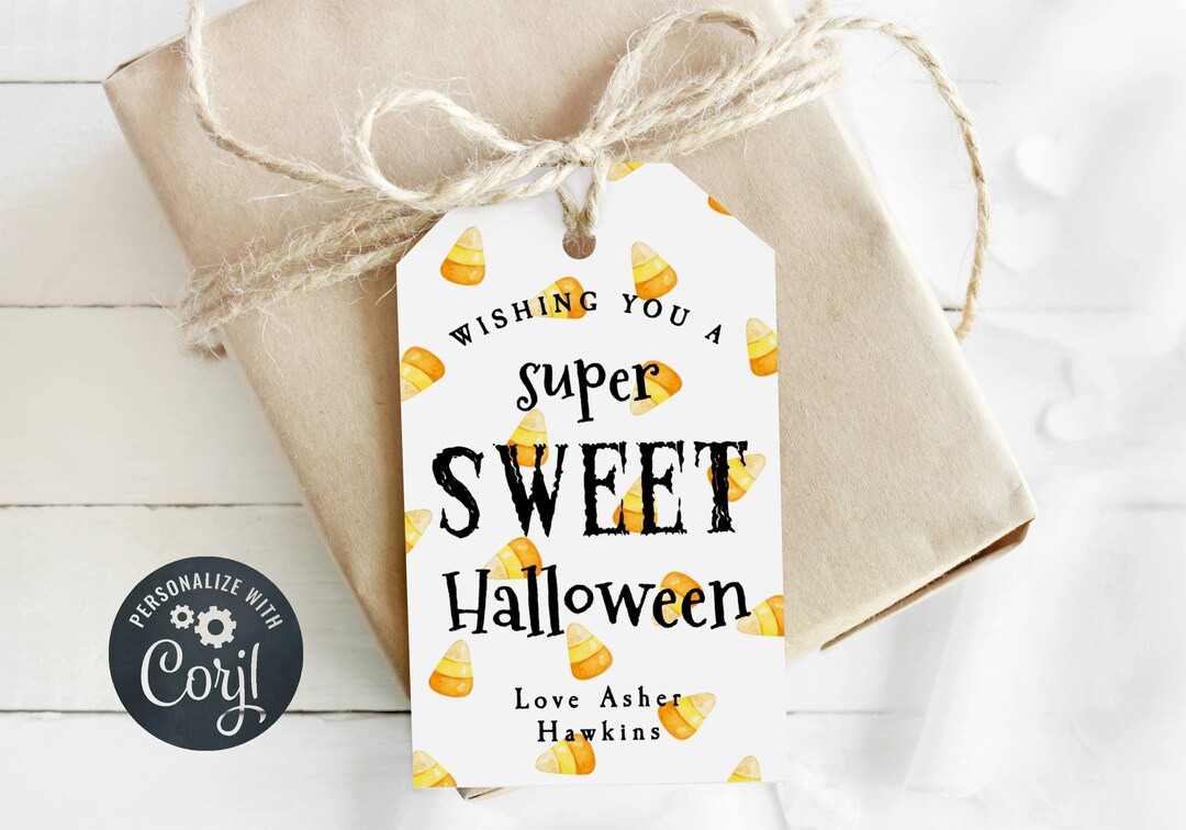 Halloween Candy Corn Gift Tag Template Printable Halloween - Etsy
